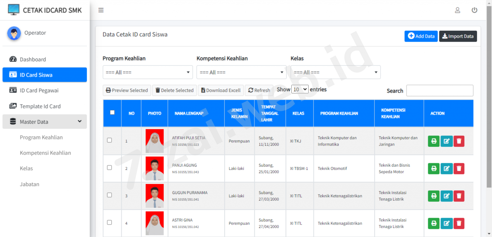 Aplikasi Cetak ID Card SMK - zai.web.id