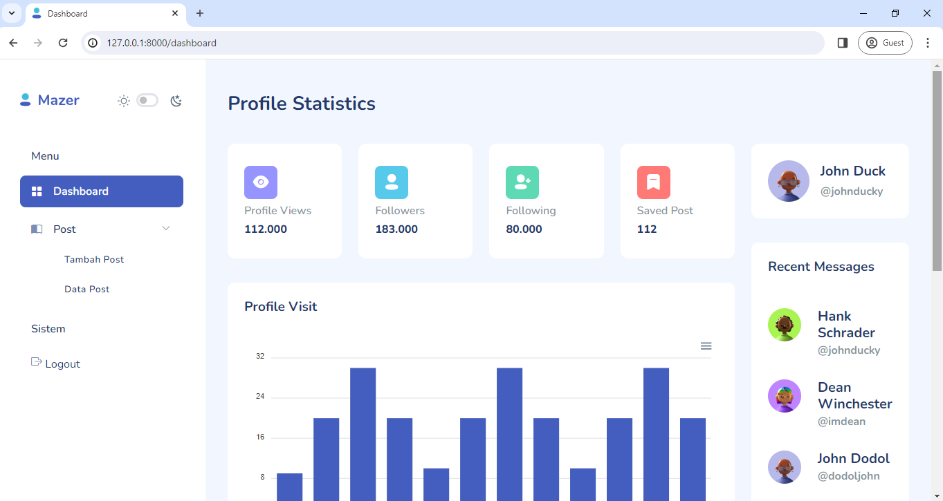 Cara membuat fitur Login Logout di Laravel 8 - zai.web.id